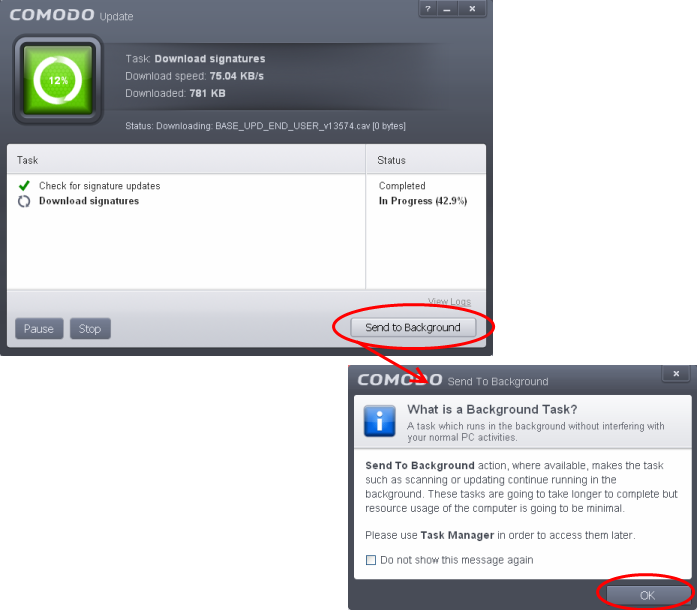 Manage CIS Tasks, Database Management, Task List Software | Internet Security v6.2